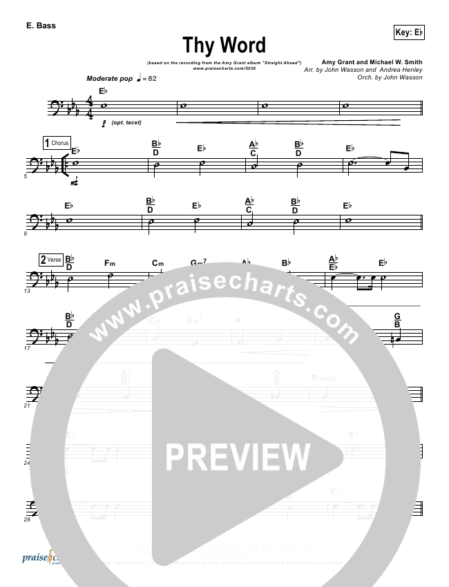 Thy Word Orchestration (Amy Grant) - PraiseCharts