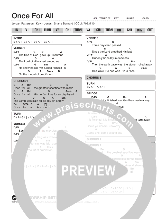Once For All Chords PDF (The Worship Initiative) - PraiseCharts