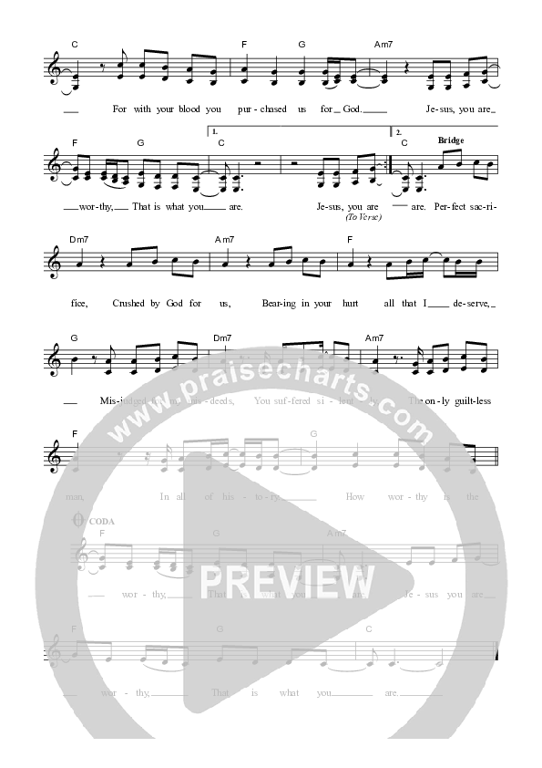 Jesus You Are Worthy Sheet Music PDF (Dennis Prince / Nolene Prince) - PraiseCharts