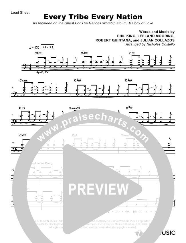Every Tribe Every Nation Sheet Music PDF (Christ For The Nations / Phil ...