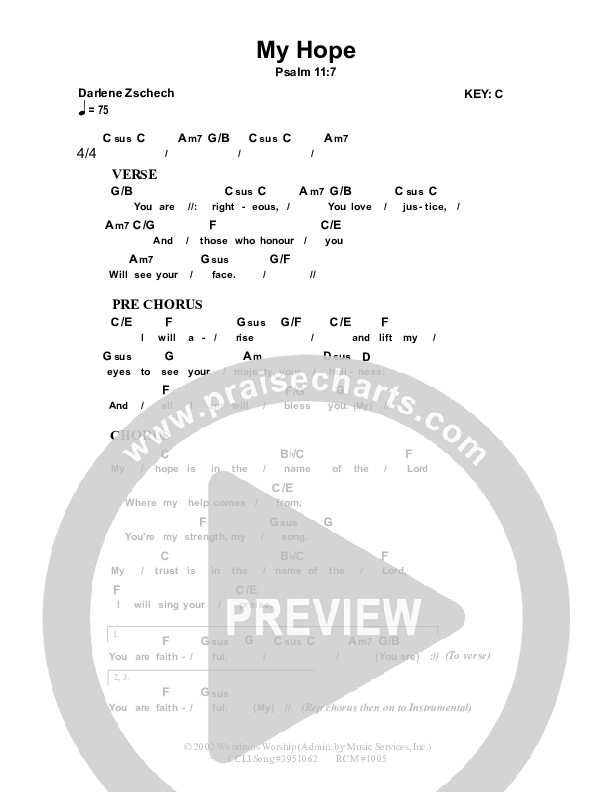 My Hope Chords PDF (Dennis Prince / Nolene Prince) - PraiseCharts