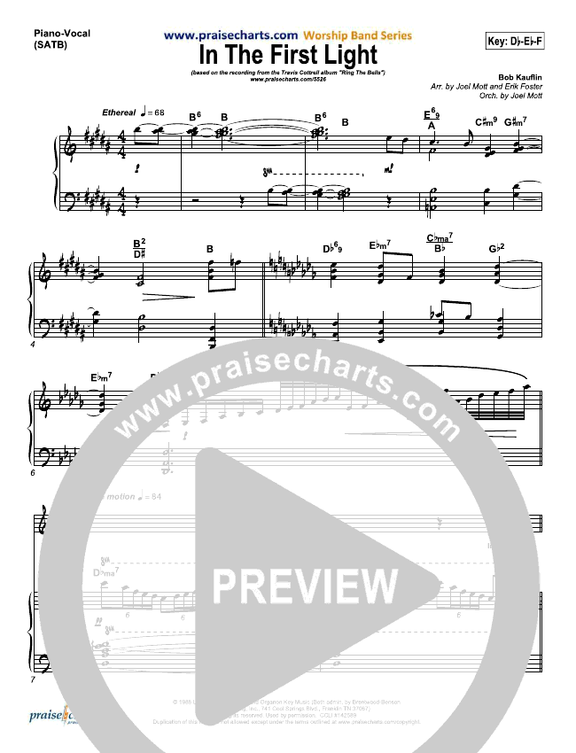 In The First Light Sheet Music PDF (Travis Cottrell) - PraiseCharts