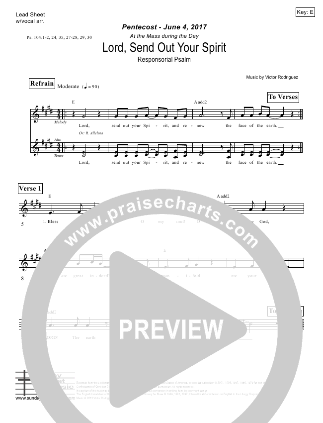 Lord Send Out Your Spirit (Psalm 104) Sheet Music (Victor Rodriguez ...