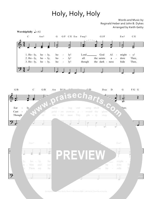 Holy Holy Holy Sheet Music PDF (Keith & Kristyn Getty) - PraiseCharts