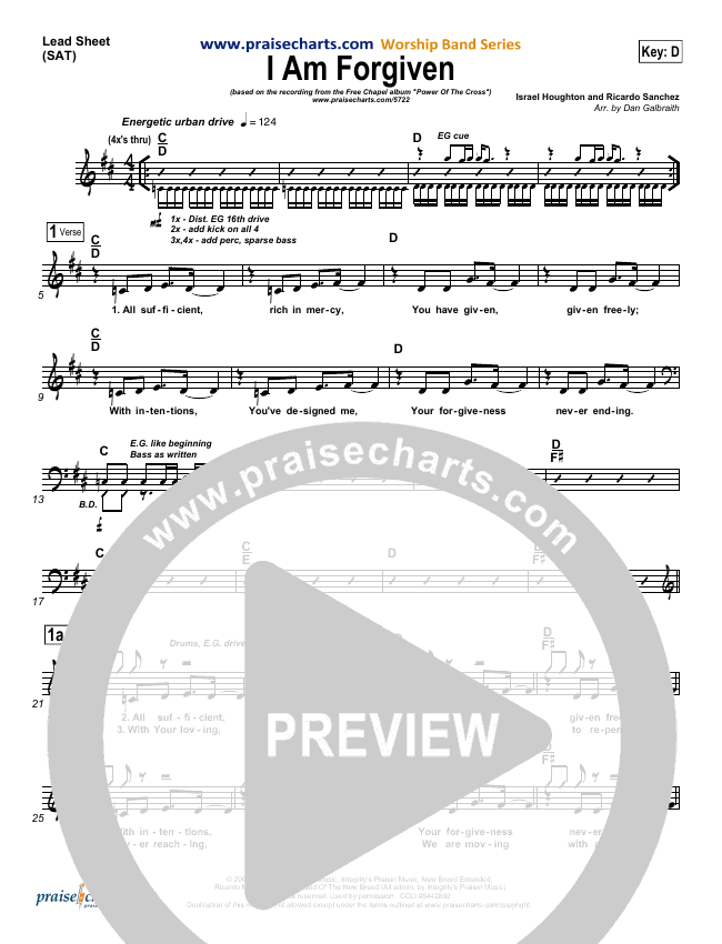 I Am Forgiven Sheet Music (Free Chapel) - PraiseCharts