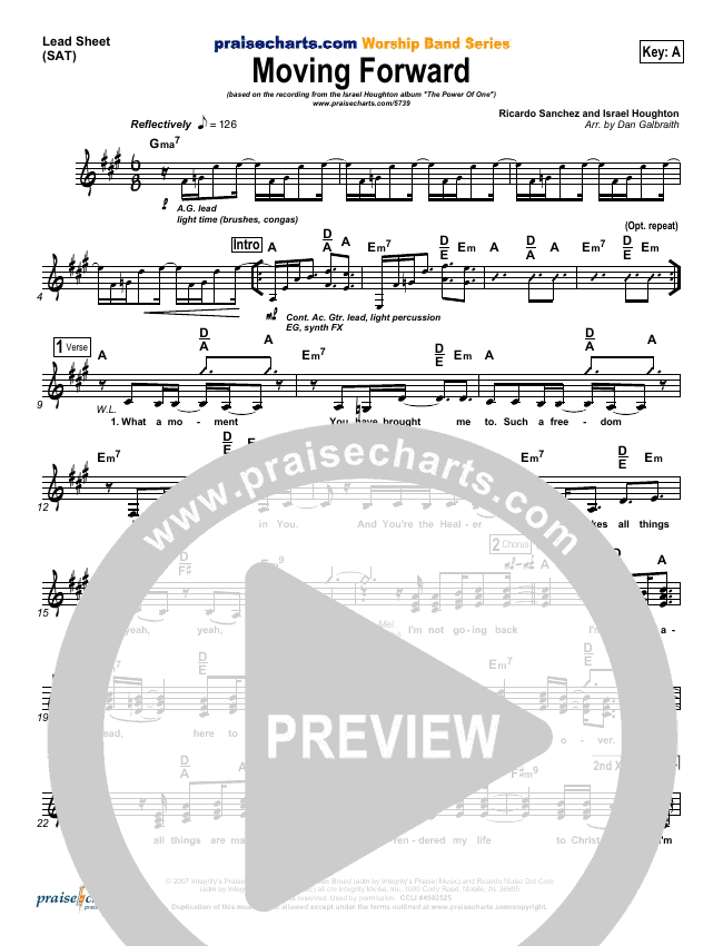Moving Forward Sheet Music (Israel Houghton) - PraiseCharts