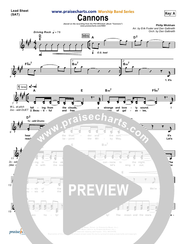 Cannons Sheet Music (Phil Wickham) - PraiseCharts