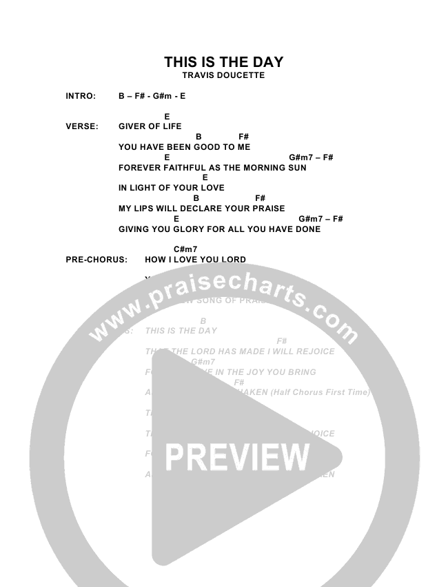 This Is The Day Chords PDF (Caleb Grimm) - PraiseCharts
