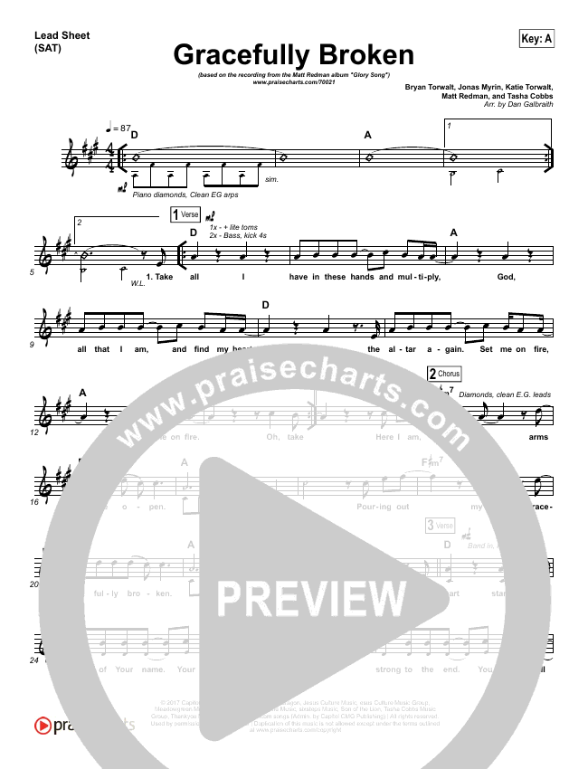 Gracefully Broken Sheet Music PDF (Matt Redman / Tasha Cobbs ...