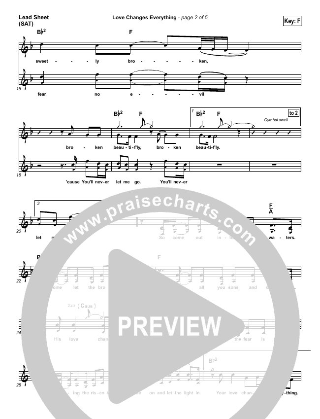 Love Changes Everything Sheet Music (Red Rocks Worship) - PraiseCharts