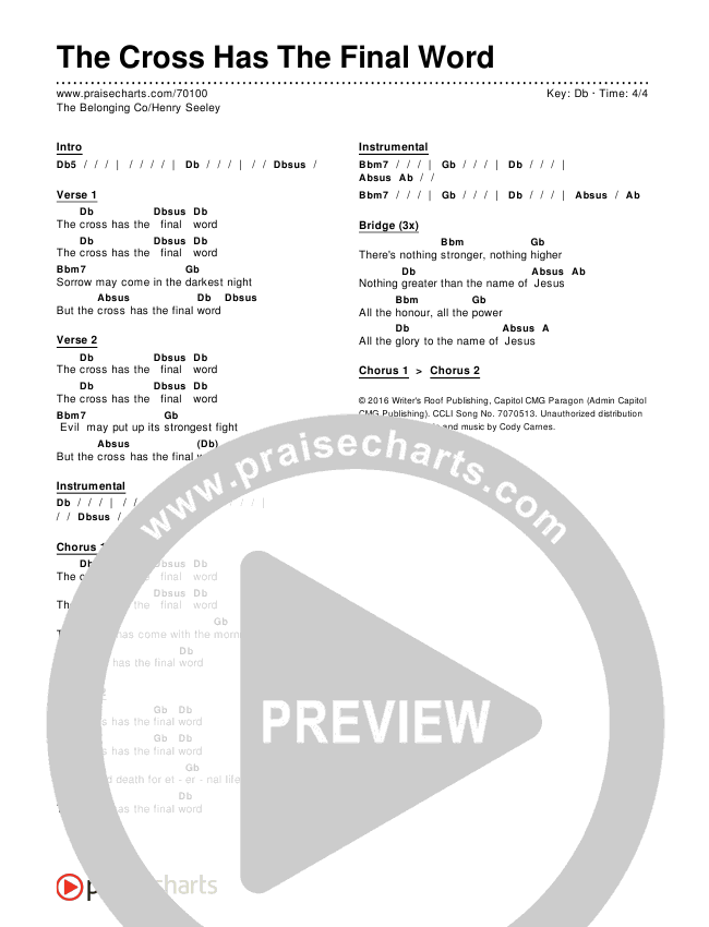 The Cross Has The Final Word Chords PDF The Belonging Co Henry The Cross Has The Final Word Chords PDF The Belonging Co Henry