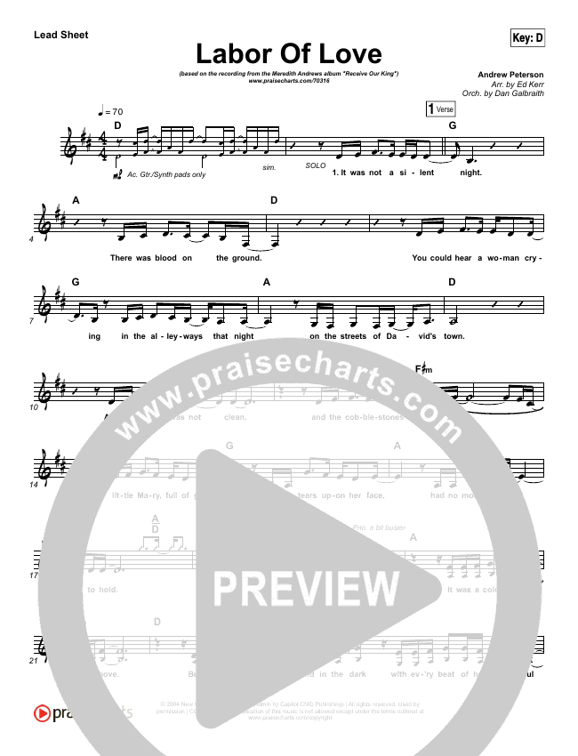 Labor Of Love Sheet Music PDF (Meredith Andrews) - PraiseCharts