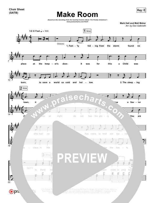 Make Room Sheet Music PDF (Casting Crowns / Matt Maher) - PraiseCharts