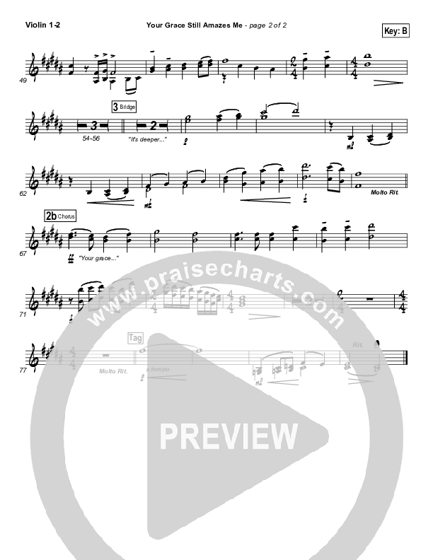Your Grace Still Amazes Me Violin Sheet Music PDF (Phillips Craig & Dean) - PraiseCharts