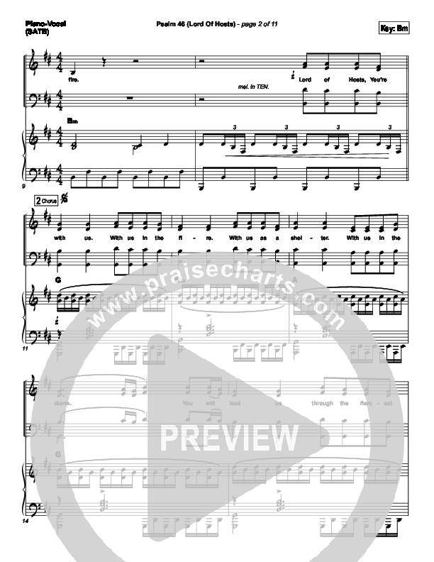 Psalm 46 (Lord Of Hosts) Sheet Music PDF (Shane & Shane / The Worship ...