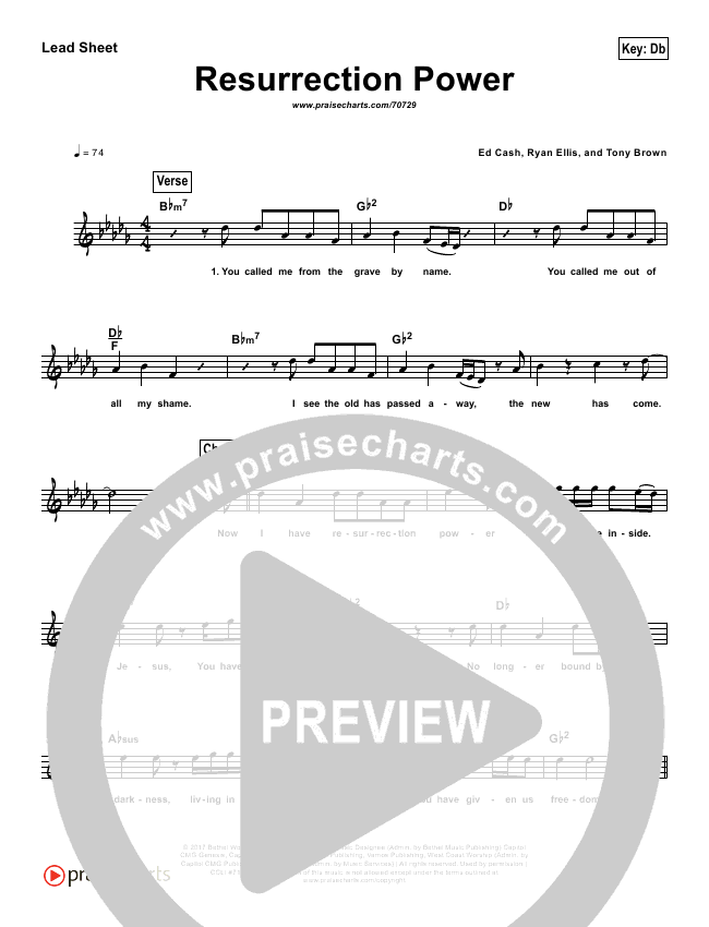 Resurrection Power (Simplified) Sheet Music (Chris Tomlin) - PraiseCharts