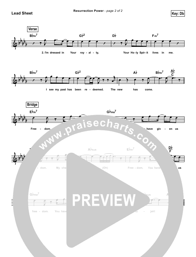 Resurrection Power (Simplified) Sheet Music (Chris Tomlin) - PraiseCharts