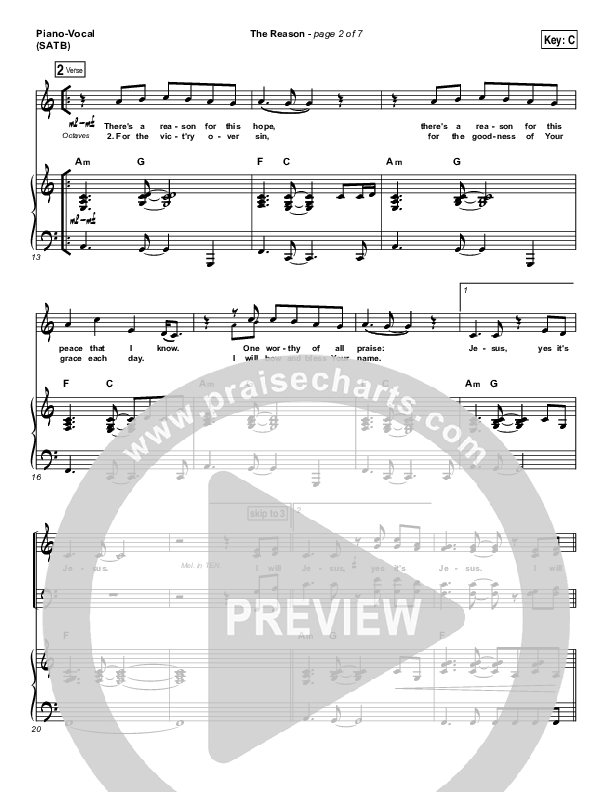 The Reason Sheet Music PDF (Travis Cottrell) - PraiseCharts