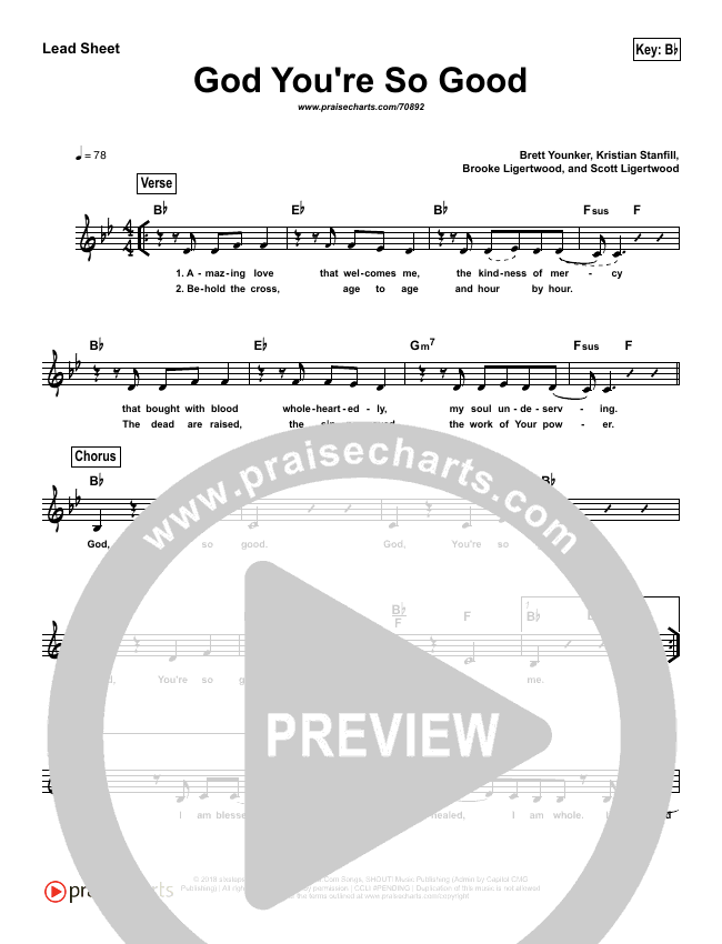 God You're So Good (Simplified) Sheet Music PDF (Passion) - PraiseCharts