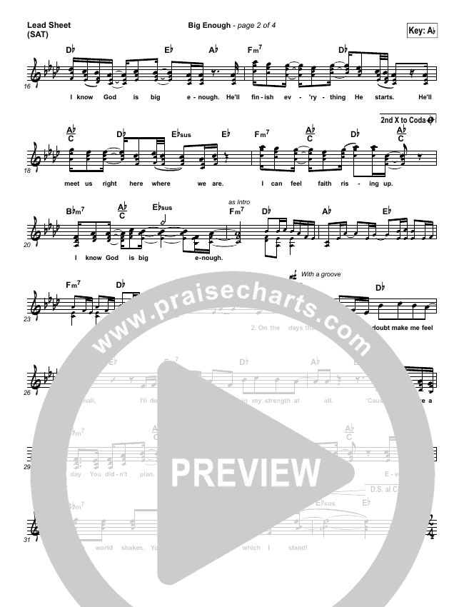 Big Enough Sheet Music PDF (Daywind Music) - PraiseCharts