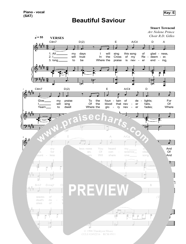 Beautiful Savior Sheet Music PDF (Dennis Prince / Nolene Prince ...