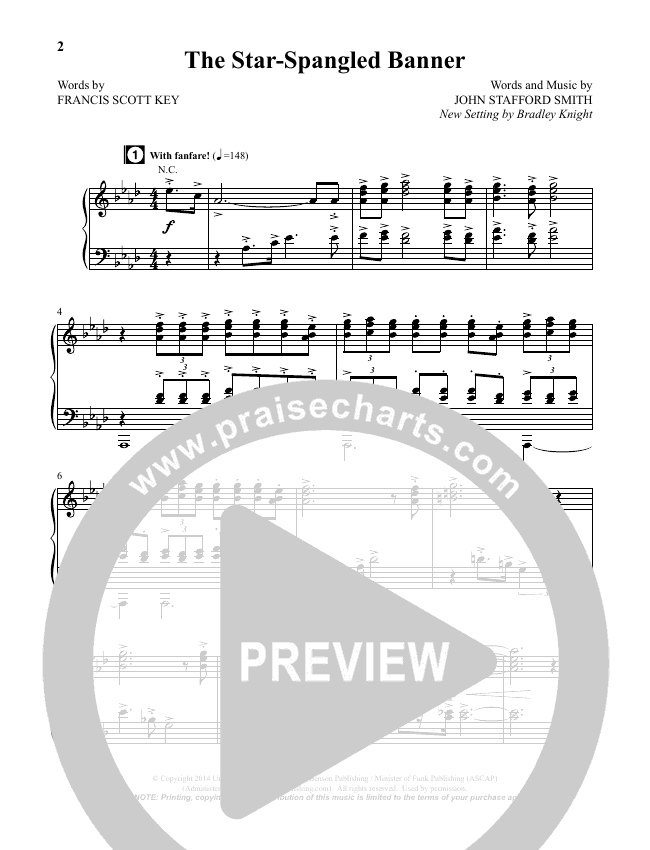 The Star Spangled Banner (Choral) Sheet Music PDF (Brentwood Benson ...