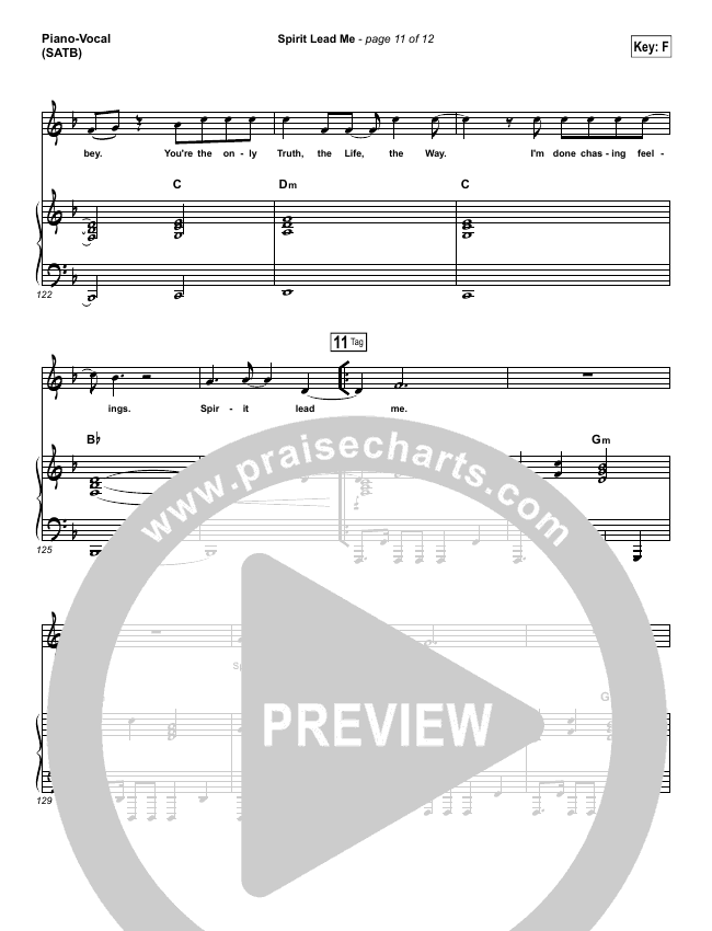 Spirit Lead Me Lead Sheet & Piano/Vocal - Influence Music, Michael Ketterer | PraiseCharts