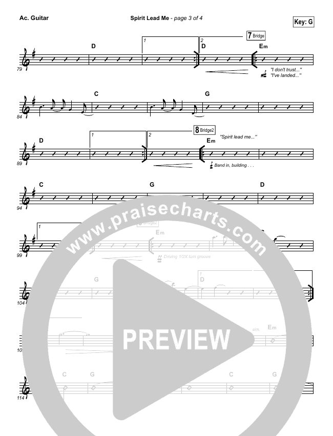 Spirit Lead Me Sheet Music PDF (Influence Music / Michael Ketterer) - PraiseCharts
