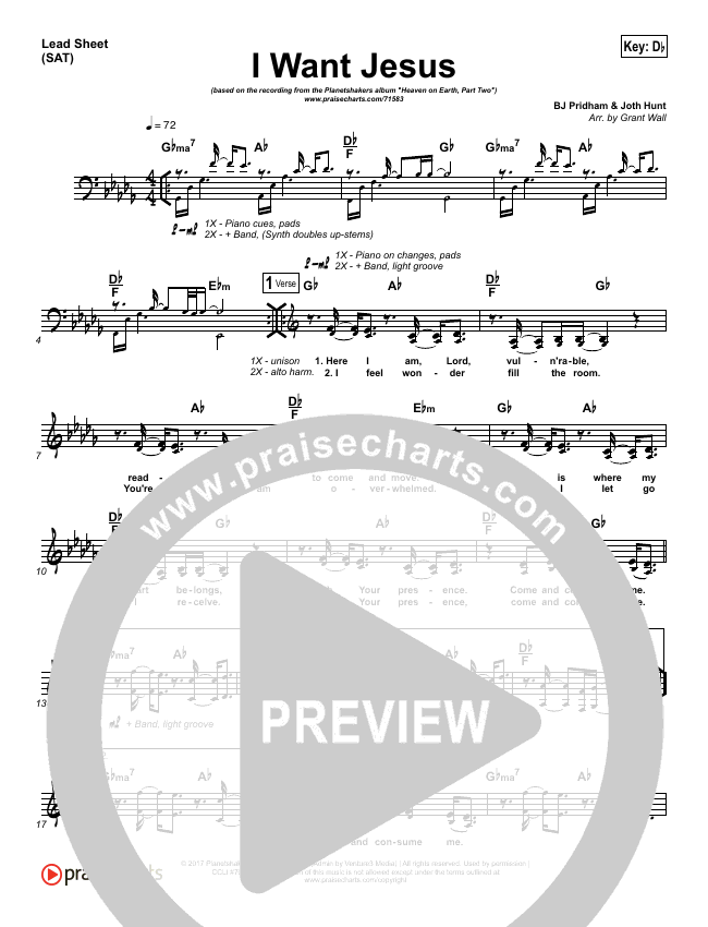 I Want Jesus Sheet Music PDF (Planetshakers) - PraiseCharts