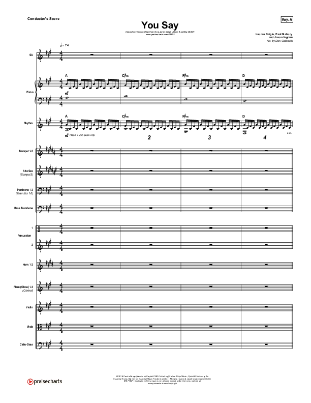 You Say (Lauren Daigle) - PraiseCharts