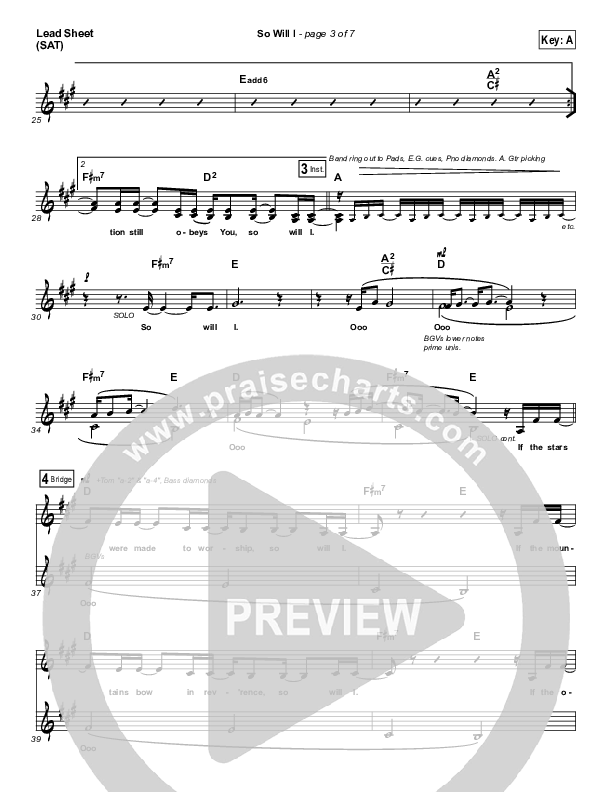 So Will I (100 Billion X) Sheet Music PDF (The Worship Initiative ...