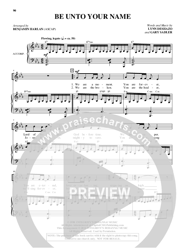 Be Unto Your Name (Choral Anthem SATB) Sheet Music PDF (Alfred Sacred) - PraiseCharts