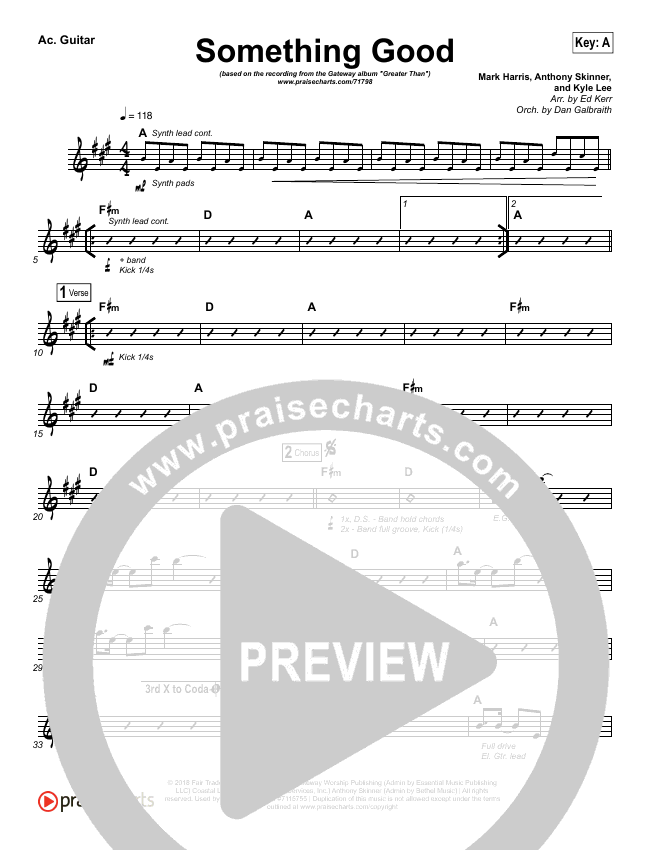 Something Good Sheet Music PDF (Gateway Worship) - PraiseCharts