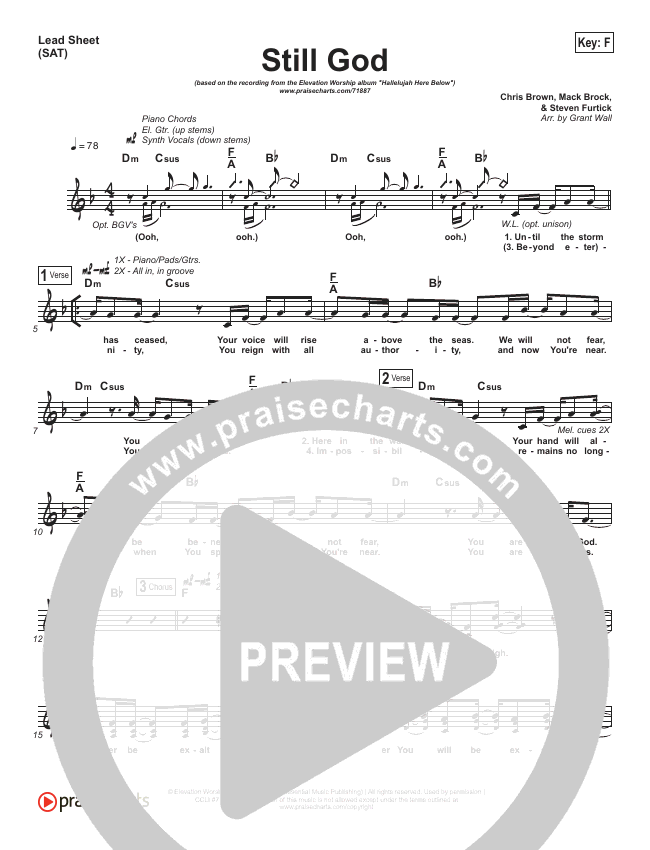 Still God Sheet Music (Elevation Worship) - PraiseCharts