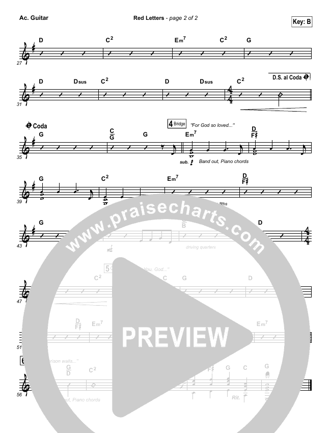 Red Letters Sheet Music (Crowder) - PraiseCharts