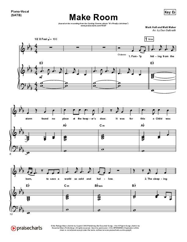 Make Room (Choral Anthem SATB) Sheet Music PDF (Casting Crowns / Arr ...