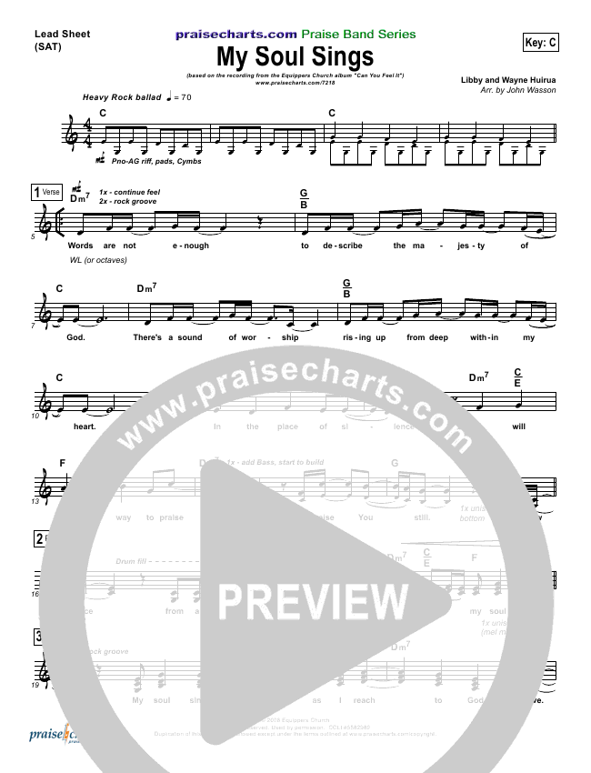 My Soul Sings Sheet Music (Equippers Church) - PraiseCharts