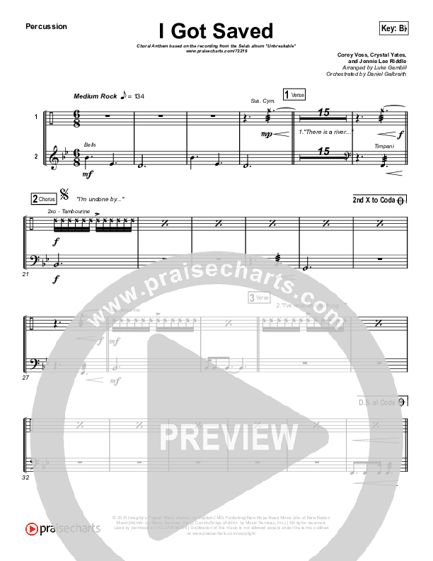 I Got Saved Choral Anthem Satb Percussion Sheet Music Pdf Selah