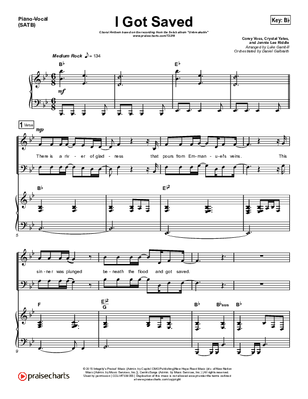 I Got Saved Choral Anthem Satb Sheet Music Pdf Selah Arr Luke