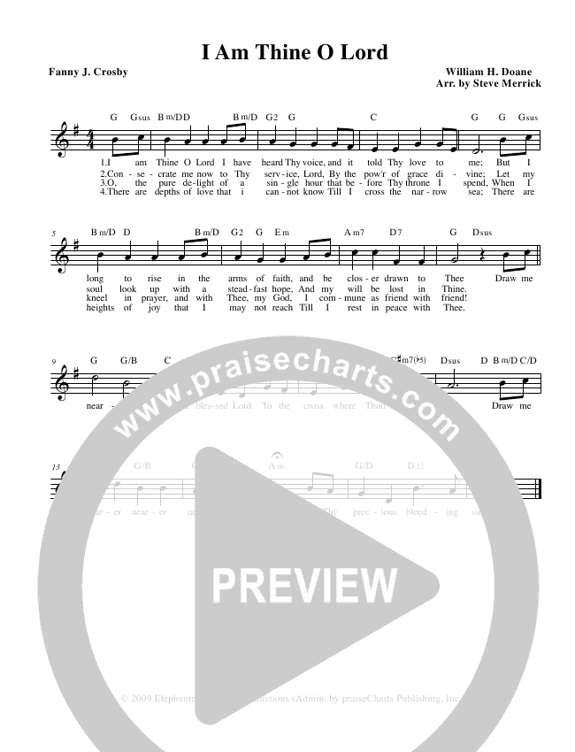 I Am Thine O Lord Sheet Music (Stephen Merrick) - PraiseCharts