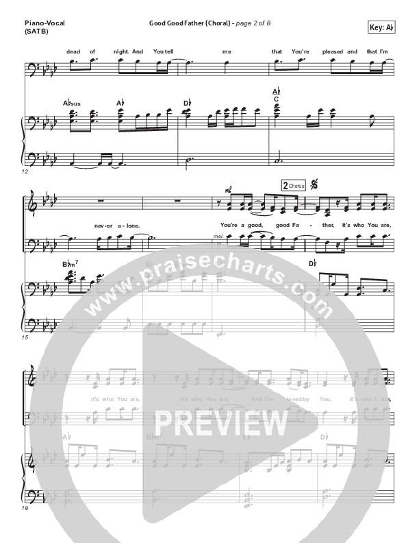 Good Good Father (Choral Anthem SATB) Sheet Music PDF (Chris Tomlin ...