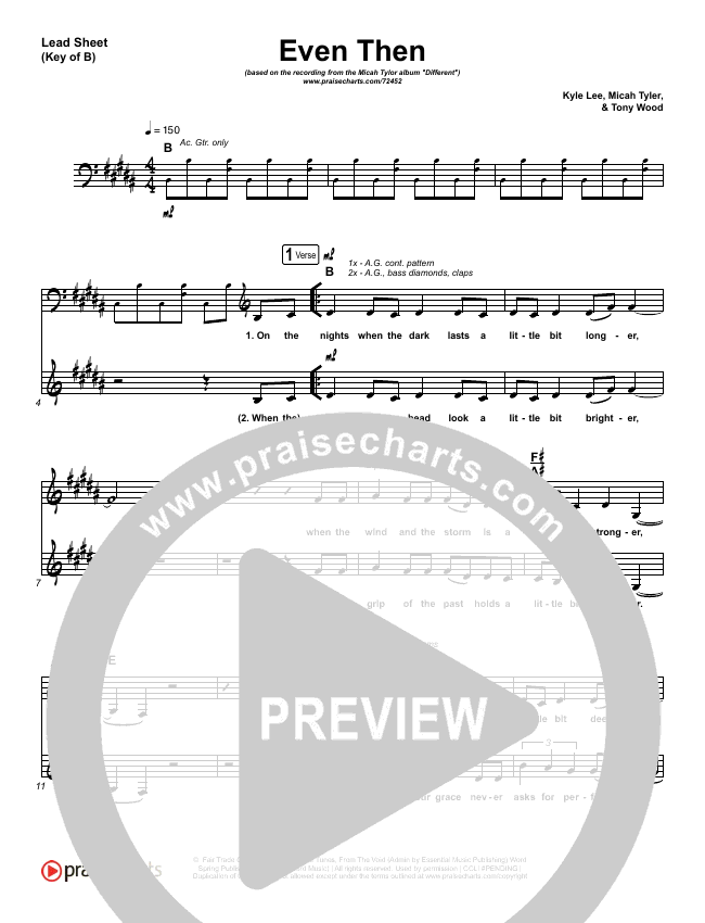 Even Then Sheet Music (Micah Tyler) - PraiseCharts