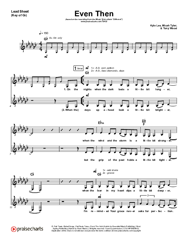 Even Then Sheet Music PDF (Micah Tyler) - PraiseCharts