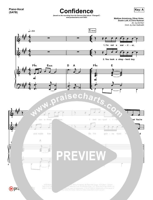 Confidence Sheet Music PDF (Sanctus Real) - PraiseCharts