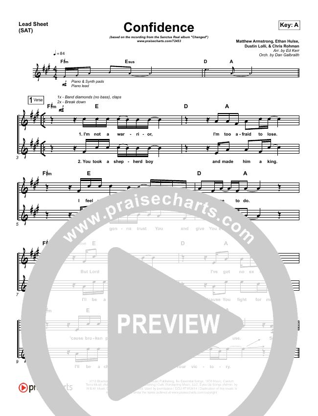Confidence Sheet Music PDF (Sanctus Real) - PraiseCharts