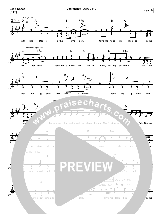 Confidence Sheet Music PDF (Sanctus Real) - PraiseCharts