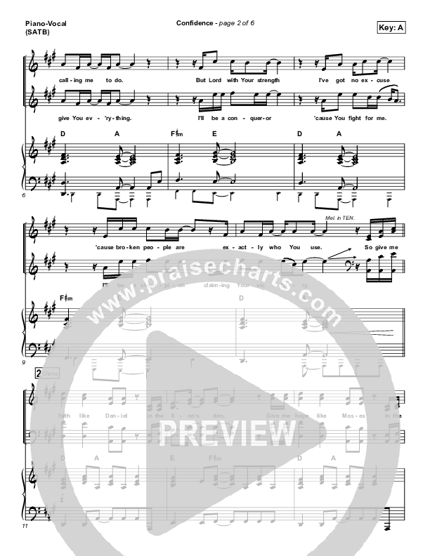 Confidence Sheet Music PDF (Sanctus Real) - PraiseCharts