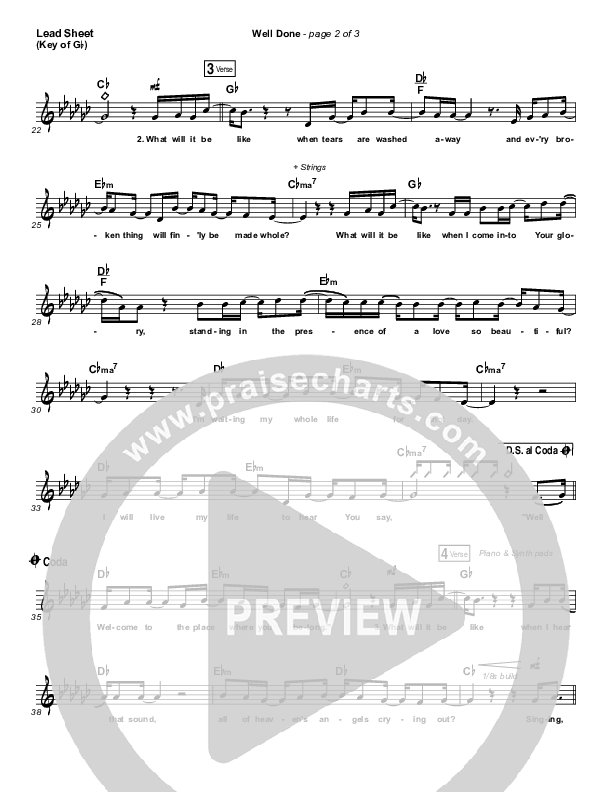 Well Done Sheet Music PDF (The Afters) - PraiseCharts