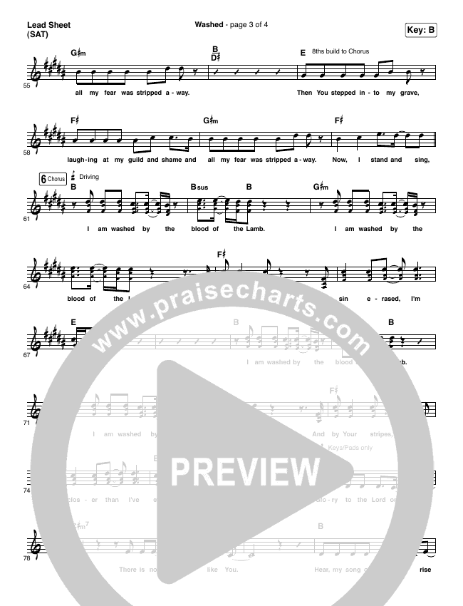 Washed Sheet Music (UPPERROOM / Brett Bell) - PraiseCharts