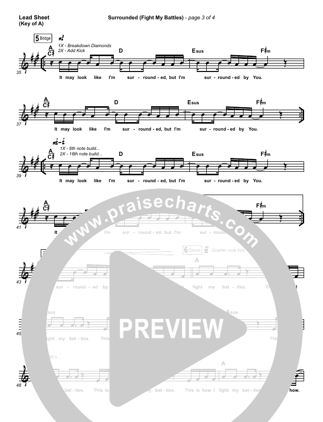 Surrounded (Fight My Battles) Sheet Music PDF (UPPERROOM / Elyssa Smith ...